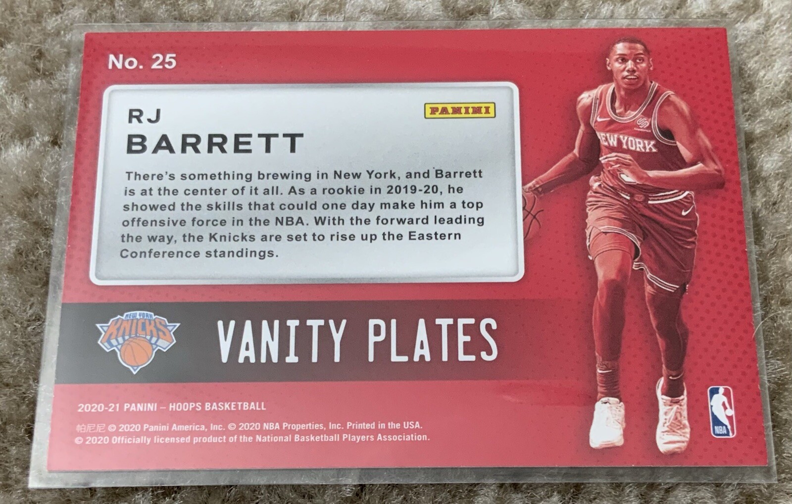 2020-21 Panini NBA Hoops - Vanity Plates #25 RJ Barrett for sale online ...