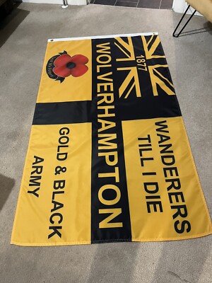 Wolverhampton Wanderers WWFC Flag 5ft by 3ft Wolves Football Flag | eBay UK