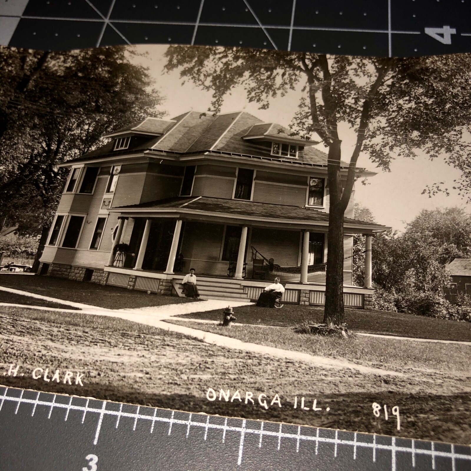 1910s Onarga IL Illinois R.H. Clark RESIDENCE House Vintage RPPC PHOTO ...