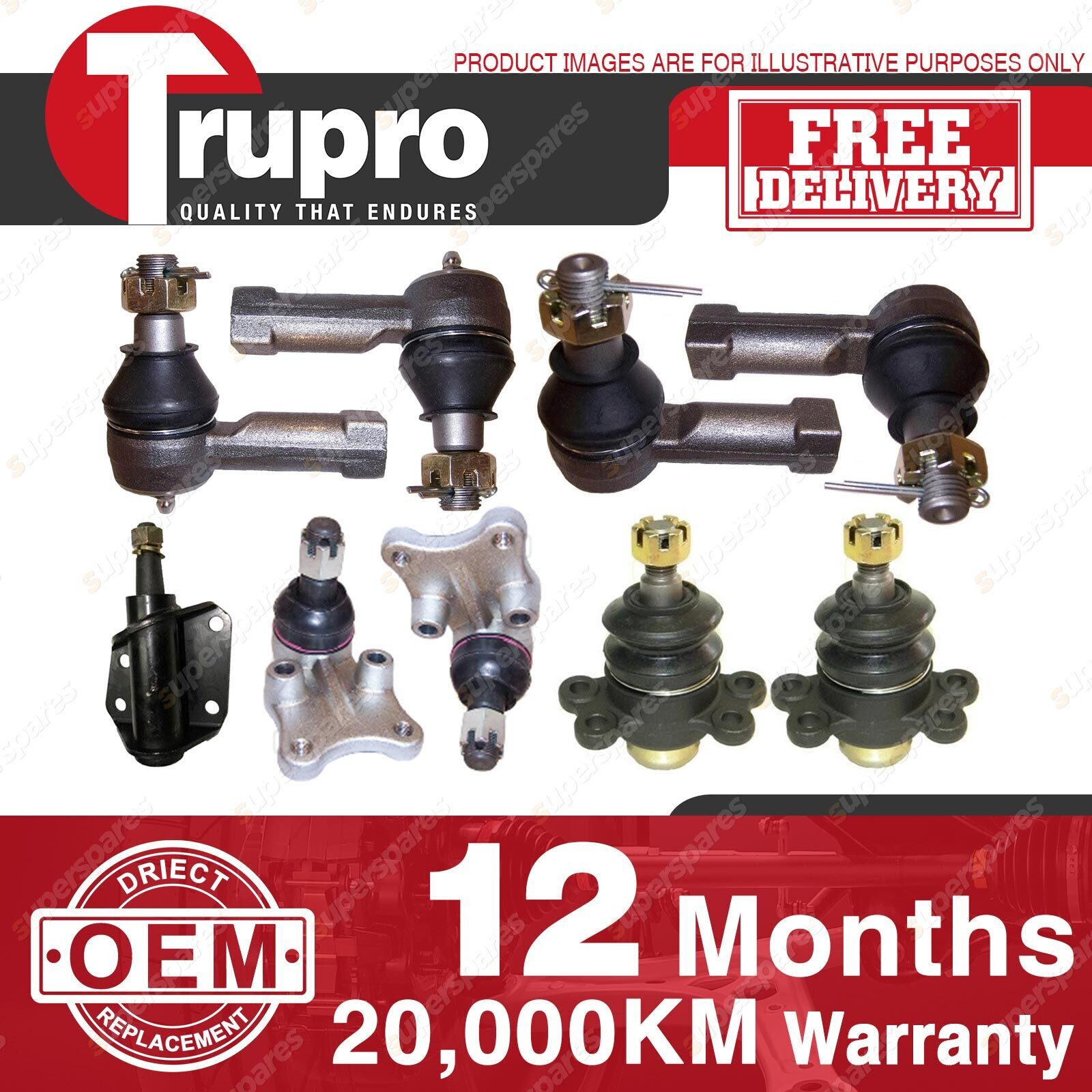 Trupro Ball Joint Tie Rod End Idler Arm Suspension Kit for Holden Rodeo ...