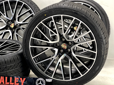 4 21" WHEELS RIMS TIRES FIT PORSCHE 112MM TURBO STYLE BLACK 5X112 ...