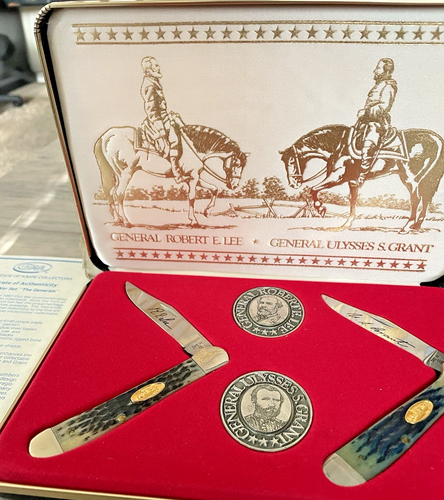 Case XX 1987 Civil War Lee & Grant Two-knife Set & Coins Limited 2120 ...