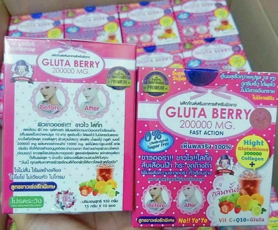 3x Gluta Berry 200000mg Drink Punch Collagen & Glutathione Whitening ...