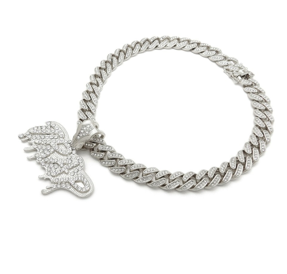 Hip Hop TRAP Drip pendant & 12mm 18" Full Iced Cuban Choker Chain Bling ...