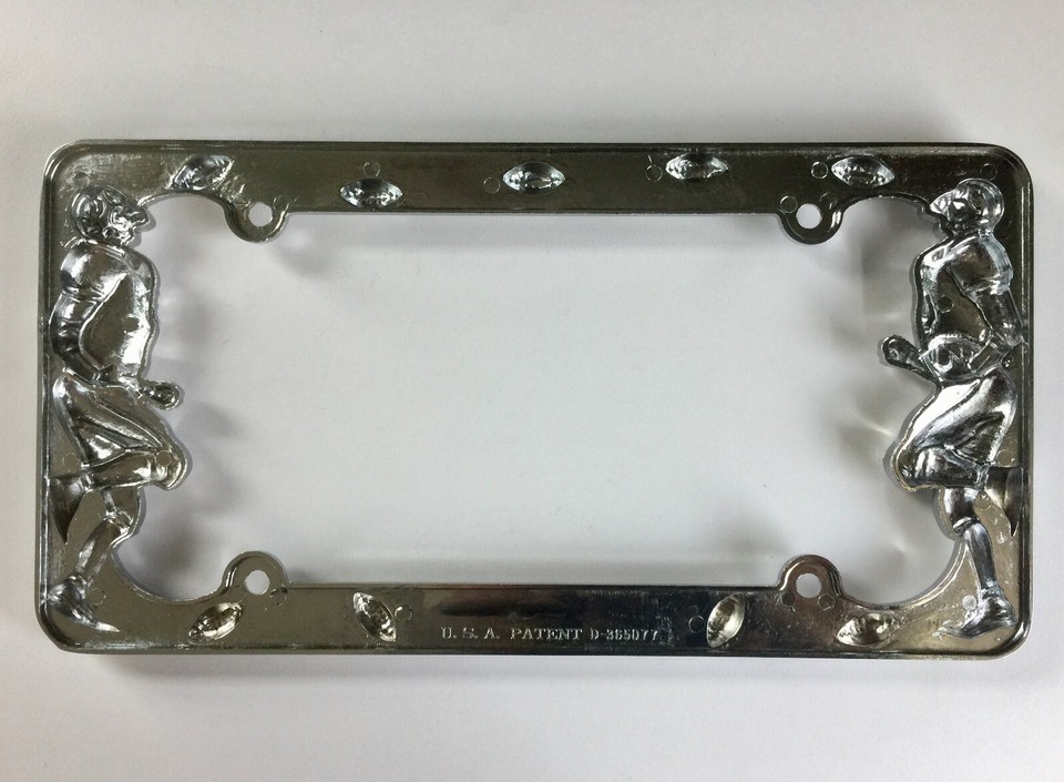 FOOTBALL license plate frame Chrome NEW 12"x 6" car/ Truck FREE ...