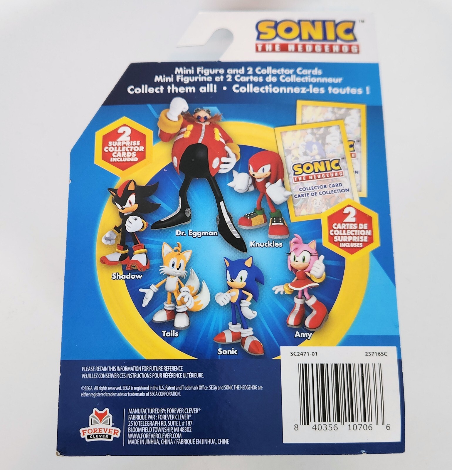 Sonic The Hedgehog 6 Mini Figure Complete Set w Collector Cards Sega ...