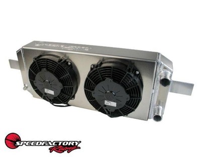 SpeedFactory Aluminum Tucked Radiator w/ Dual Fans/Shroud B/D/F/H 32MM ...