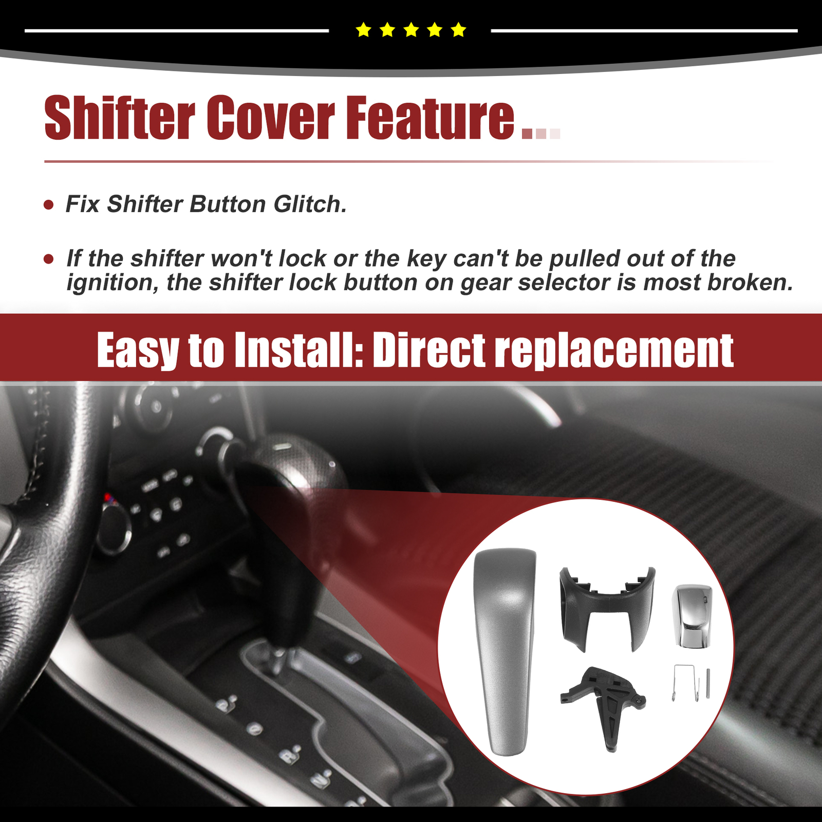 Piece of 1 Transmission Shifter Knob Kit 42539736 Fit for Chevrolet ...