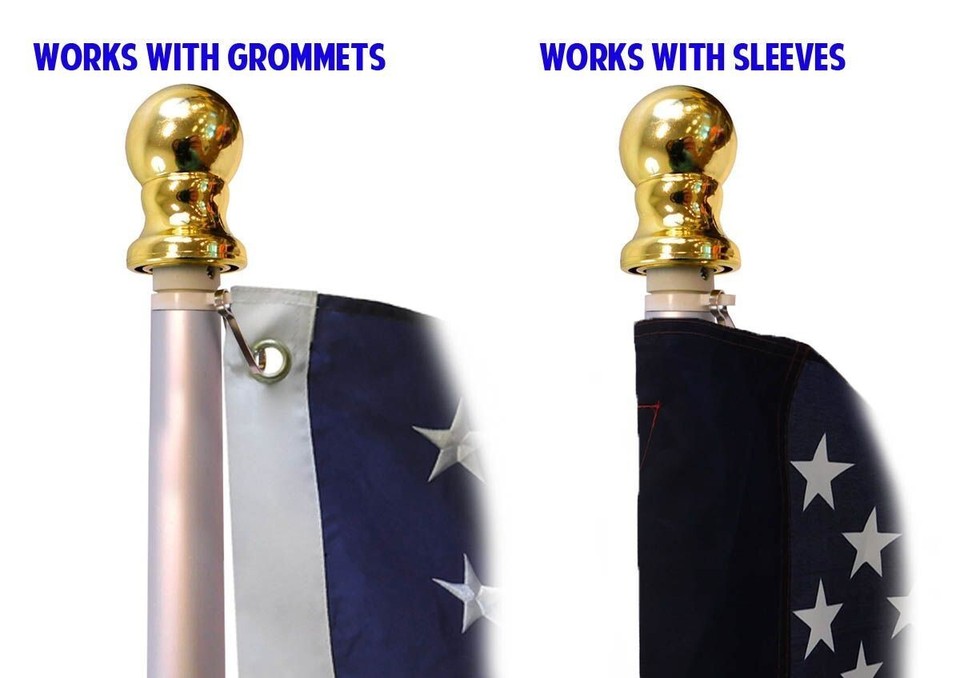 6ft Black Spinning Stabilizer Tangle Free Flag Pole & Adjustable ...