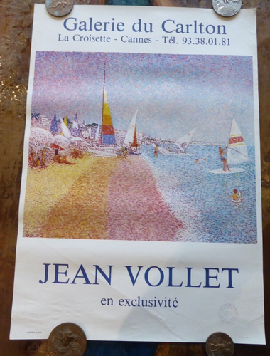 JEAN VOLLET ORIGINAL POSTER GALERIE DU CARLTON CANNES AFFICHE ...