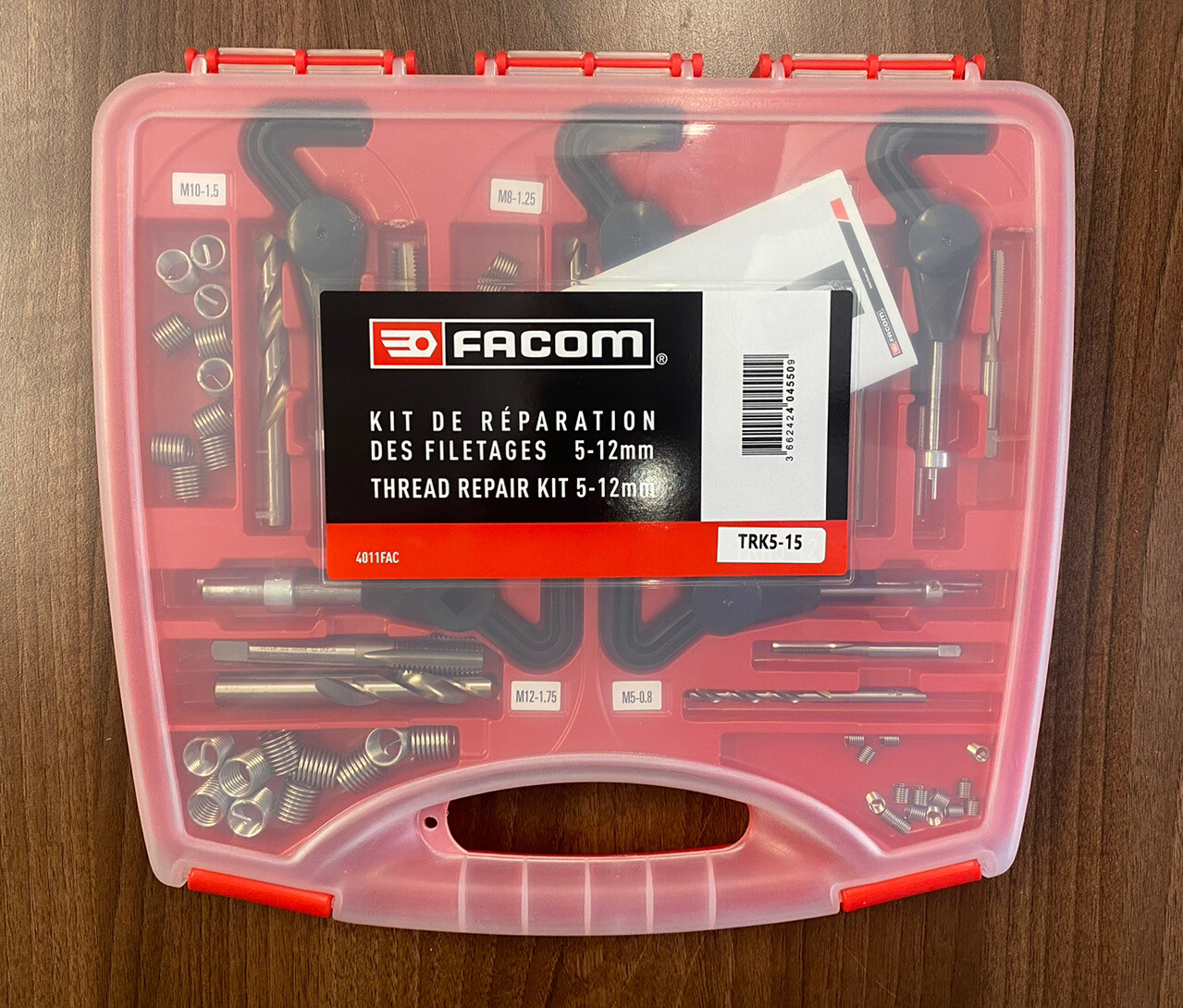FACOM TRK5-15 MASTER THREAD REPAIR COIL KIT M5 TO M12 WITH STAINLESS ...