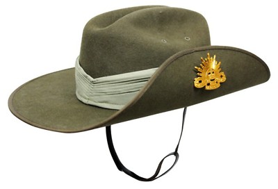 AUSTRALIAN SLOUCH HAT with PUGGAREE AND BADGE - | eBay