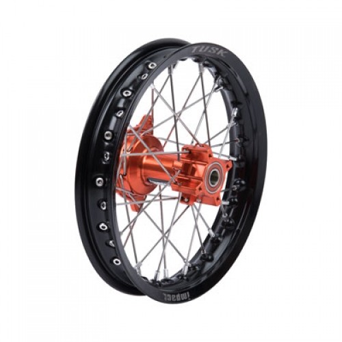 Tusk Impact Complete Wheel - Rear 12 x 1.60 Black Rim/Silver Spoke ...