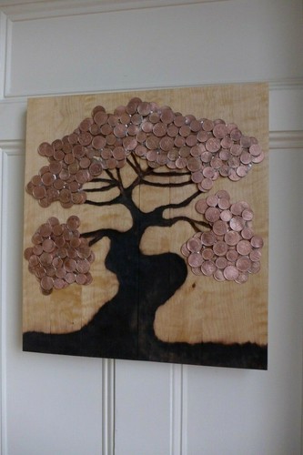 Money Tree Wall Hanging Home Cottage Loft Art Handmade Beautiful Art ...
