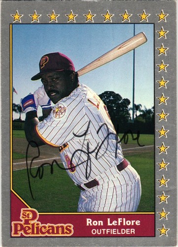 Ron LeFlore #4 Signed 1990 Pacific Senior League Baseball Card MLB AUTO ...