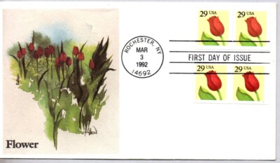 #2525 TULIP FLOWER COIL STAMP FIRST DAY OF ISSUE, EDKEN FDC | eBay