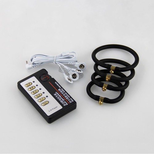 Male E-Stim Therapy Rings Shock Set Ring Host Pulse Device Enhancer for ...