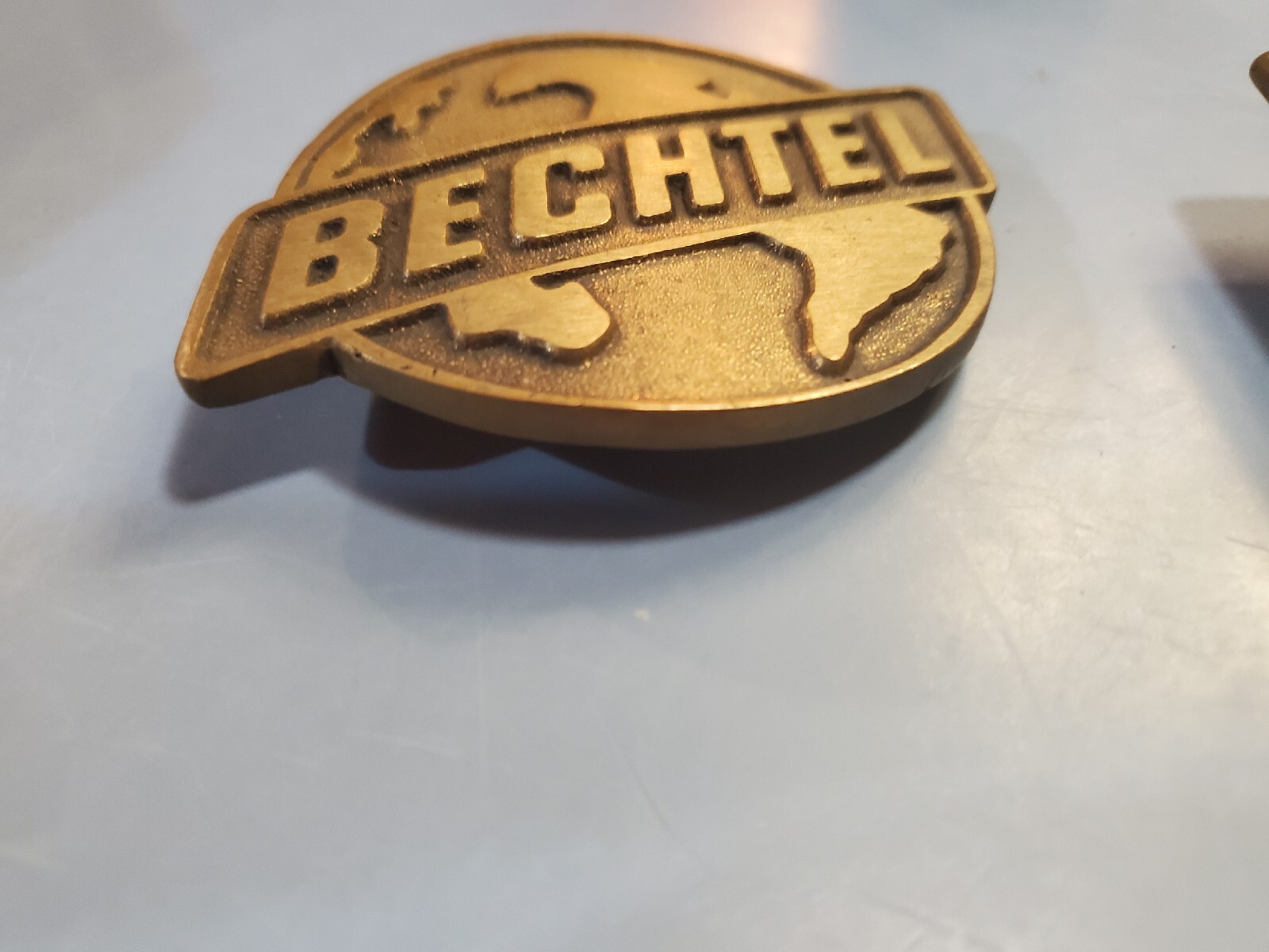 Lot 2 Vintage Bechtel Construction Heavy Equipment Brass Advertising ...