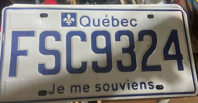 Quebec Canada License Plate JE ME SOUVIENS (RANDOM PLATE #) | eBay