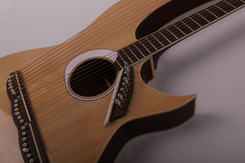 Double Neck Harps 12+8 string Electric Acoustic Harp Guitar with EQ and ...