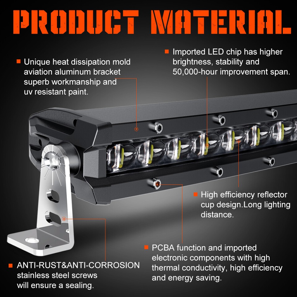 38inch 360W Curved Slim Single Row Led Work Light Bar Offroad Truck ...