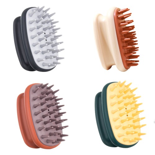 Silicone Hair Scalp Massager Shampoo Brush Shower Comb Exfoliate Remove ...