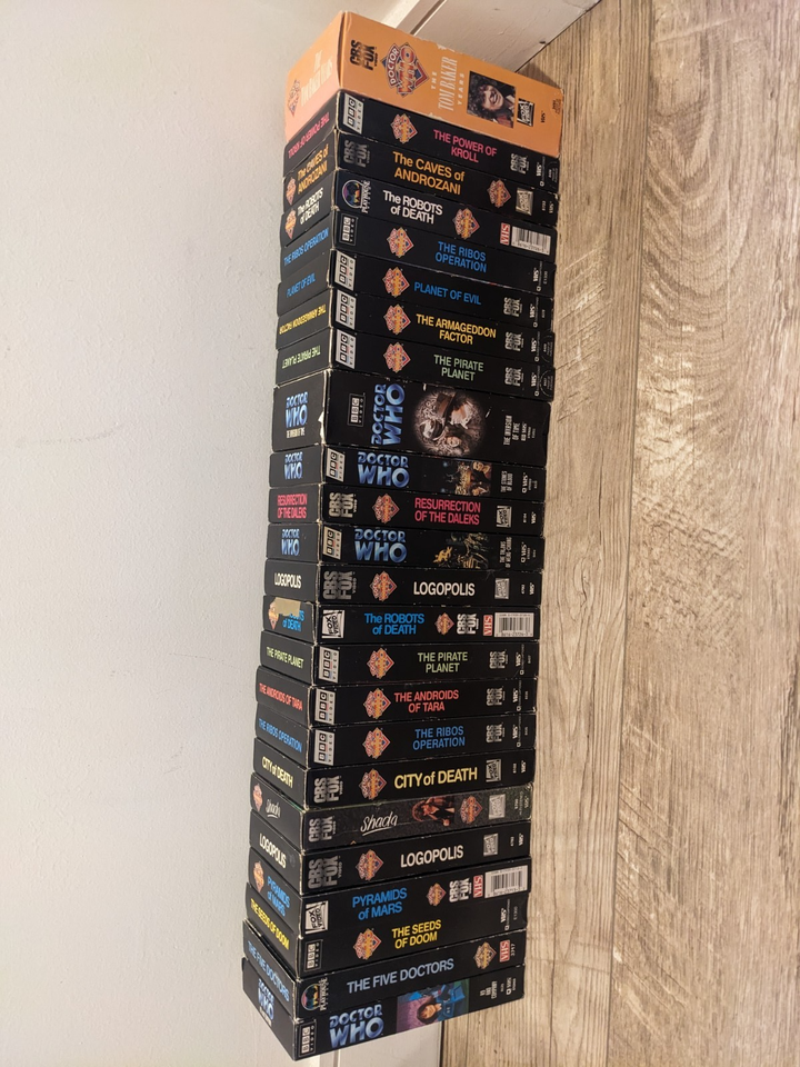 Huge lot of Classic Doctor Who on VHS Fox BBC CBS Tom Baker Peter ...