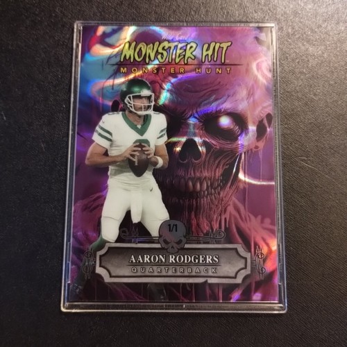 #1/1 Aaron Rodgers Zombie Purple Lava 2024 Wild Card Haunted Hits ...