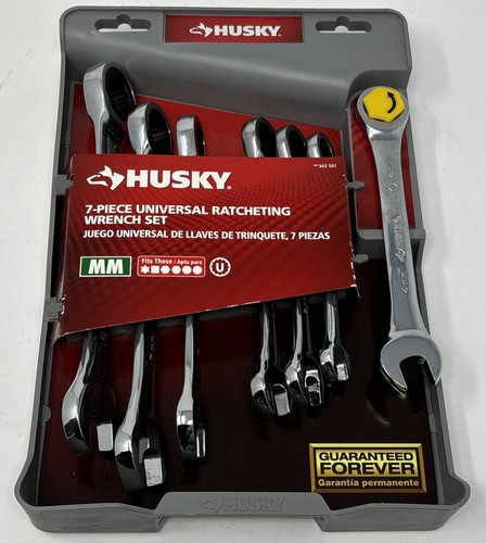 Husky 7 Piece Metric Universal Ratcheting Wrench Set 10 12 13 14 15 17 ...