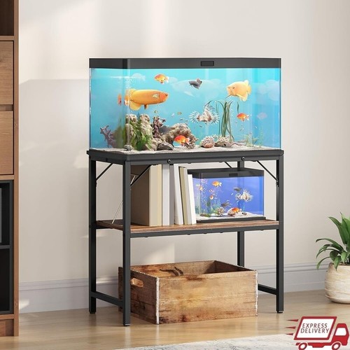 30 Gallon Aquarium Stand Heavy Duty Fish Tank Rack W/ 2-Tier Storage ...