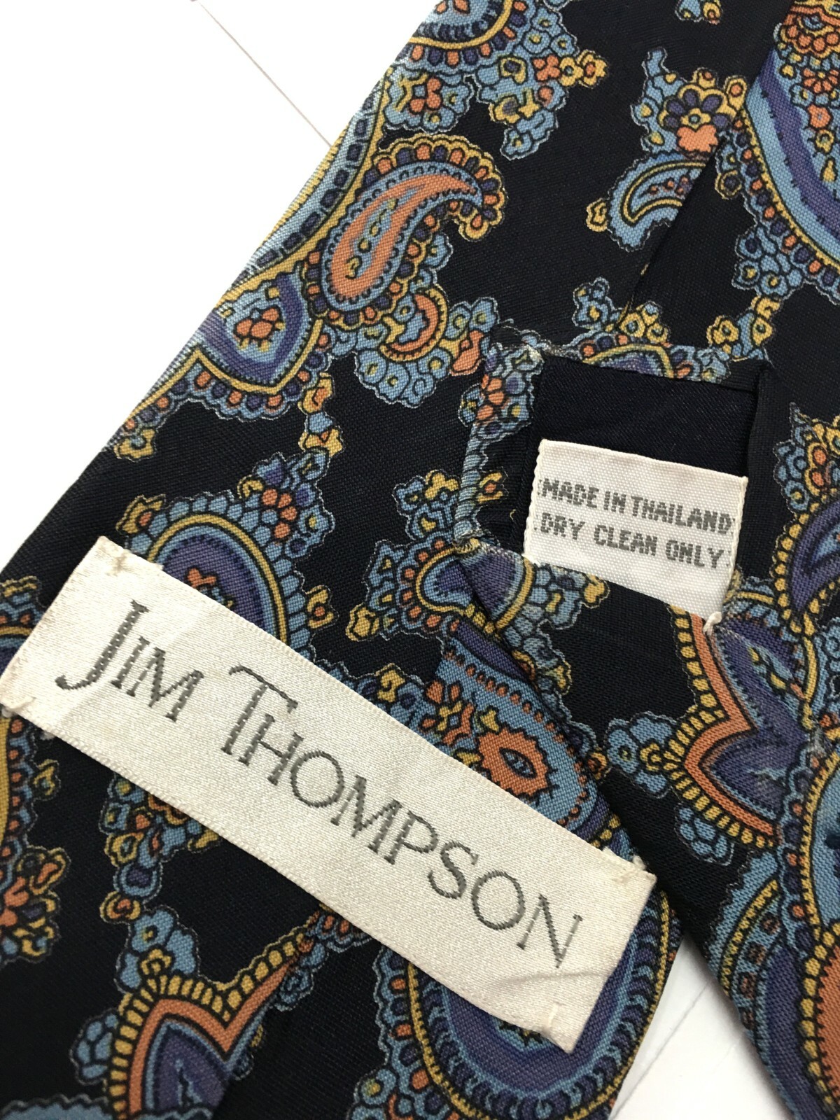 Authentic JIM THOMPSON Batik Paisley Design On Navy B… - Gem