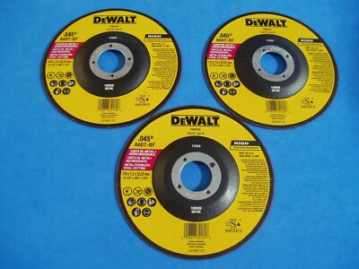 THREE DEWALT DW8424 4 1/2" METAL CUTTING GRINDING WHEEL 4 1/2" X .045 X ...