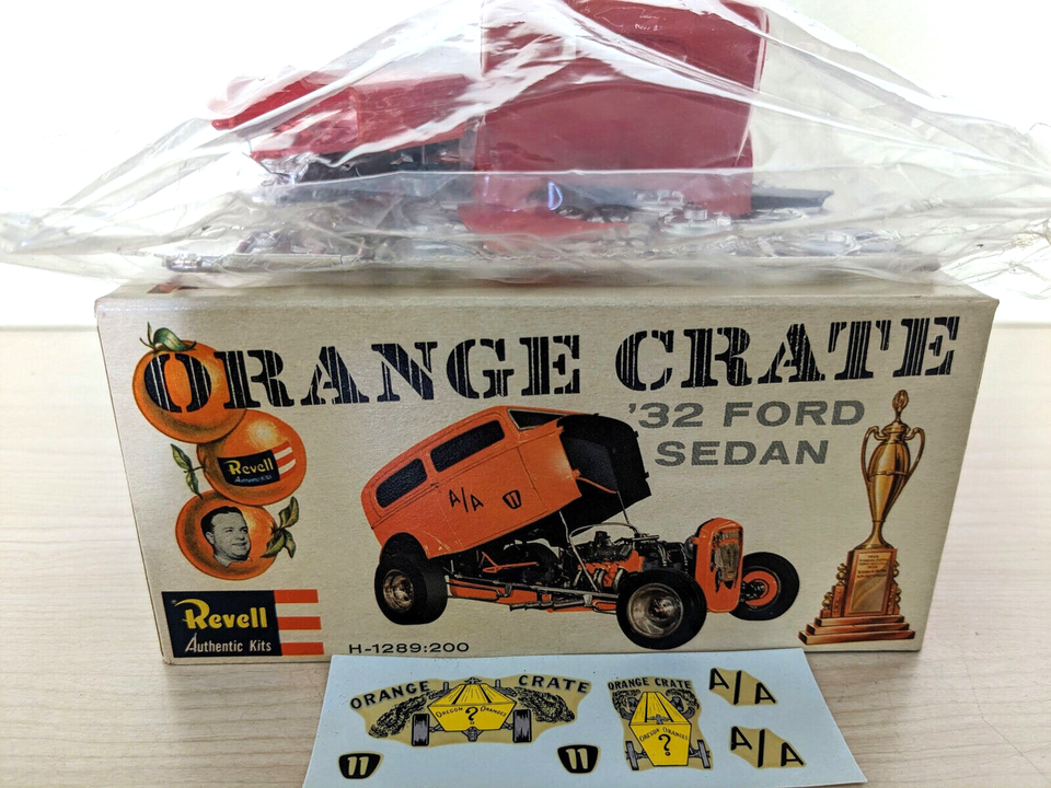 RARE! *ORIGINAL VINTAGE REVELL H-1289 ORANGE CRATE 32 FORD KIT *SEALED ...