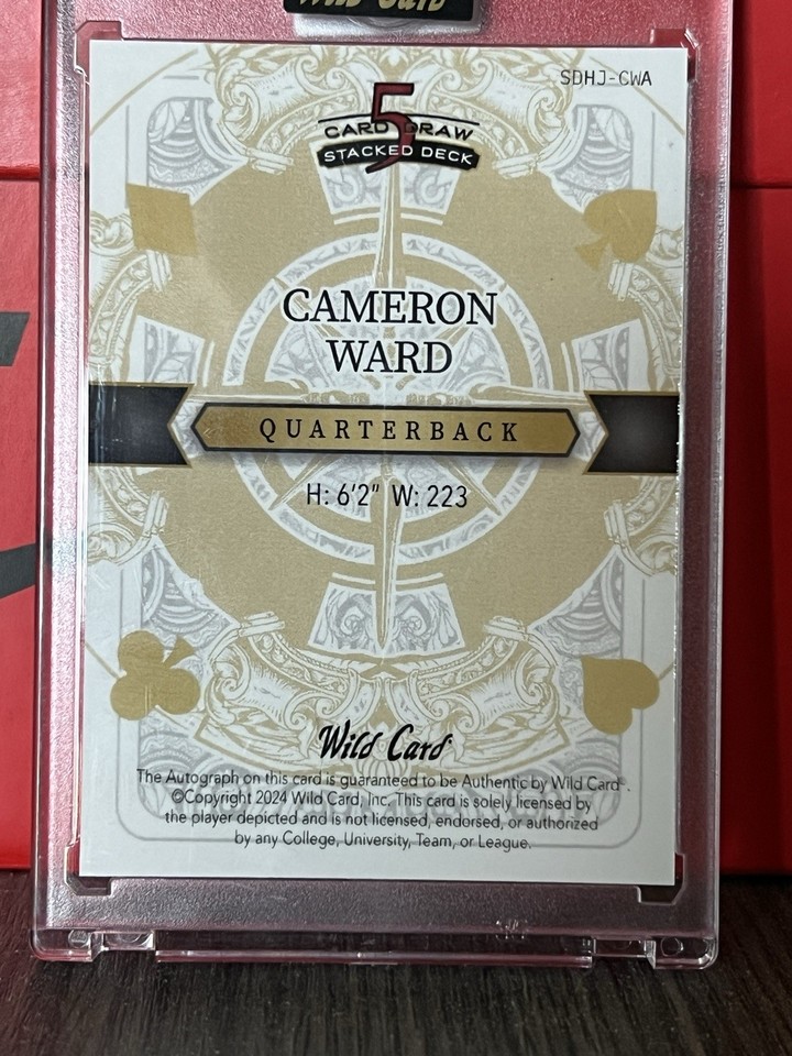 💥2024 WildCard 5 card Draw Stacked Deck CAM WARD - Silver 1/1 PRC Auto ...