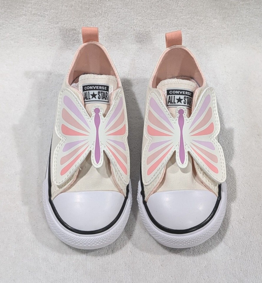 Converse CTAS One Strap OX Egret/Peach Toddler Girl's Sneakers - Asst ...