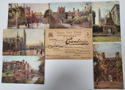 SET 6 RAPHAEL TUCK PCs w/ENVELOPE CAMBRIDGE UNIVERSITY SER IV #7901 W ...