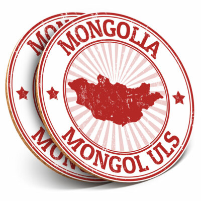 2 x Coasters - Mongolia Mongol Uls Travel Map Home Gift #4726 | eBay UK