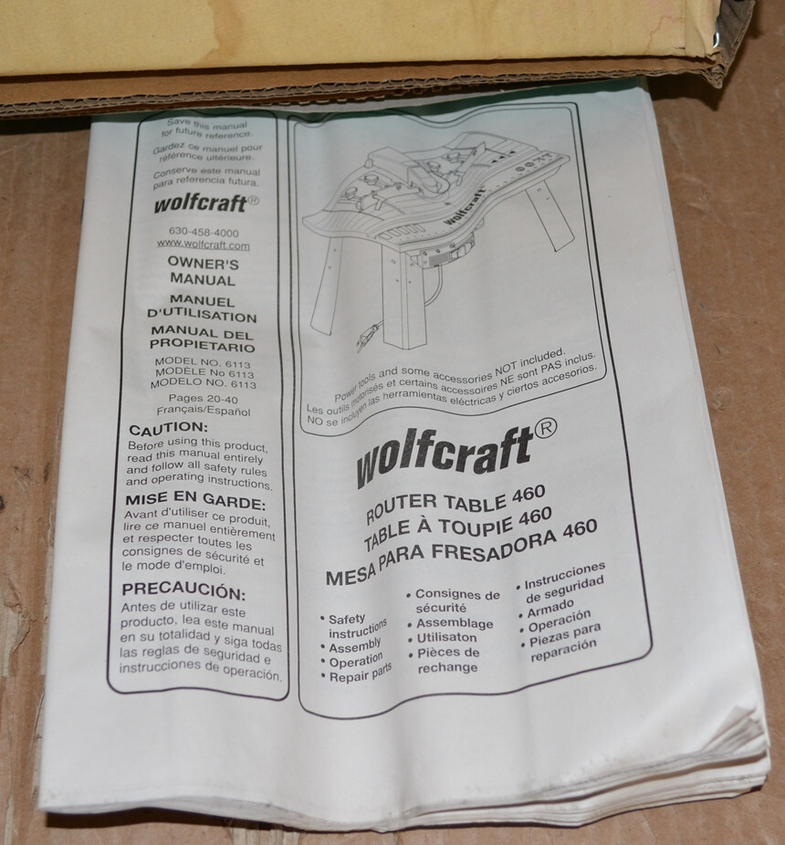 WolfCraft 460 Router Table New in Opened Box | eBay