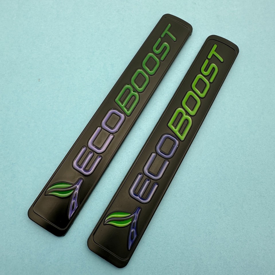 2X 3D ECO-BOOST Emblem Nameplate For ECO-BEAST Badge Black Green Purple ...