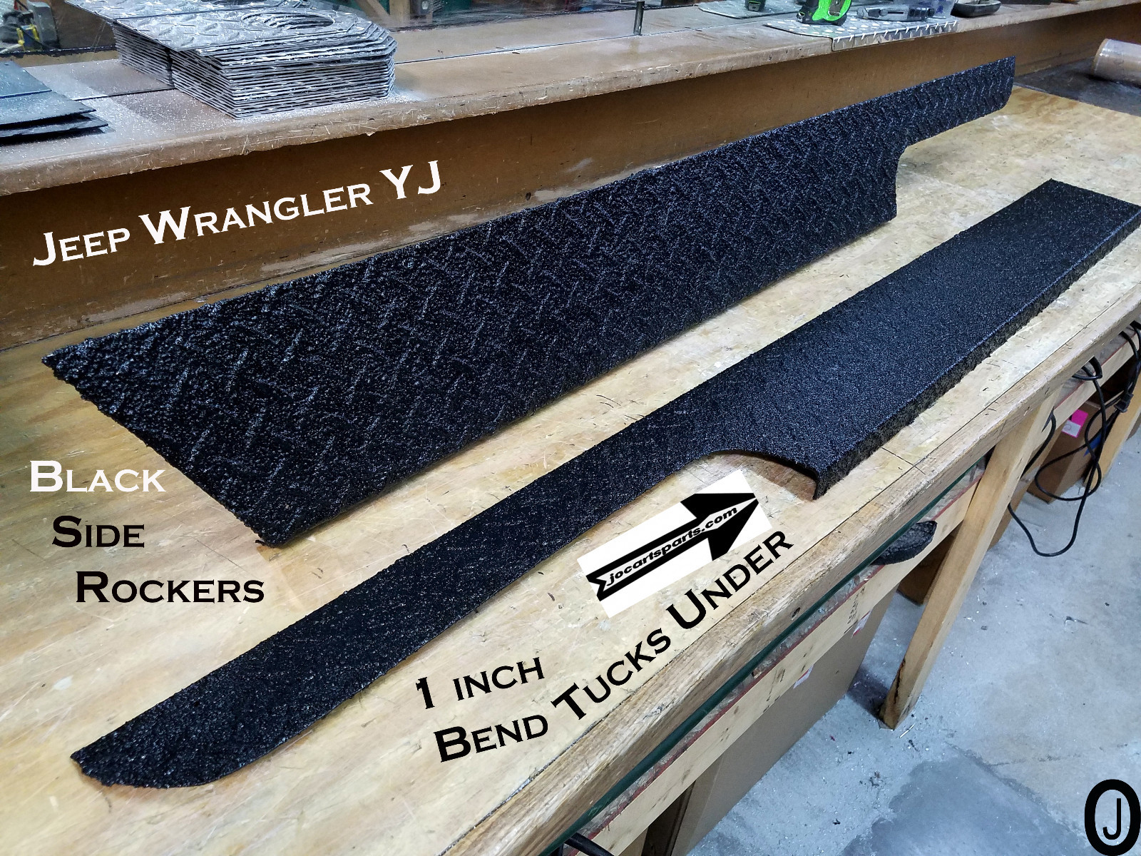 Fits JEEP YJ Wrangler 6" black Diamond plate Rocker Panels Set with 1 ...