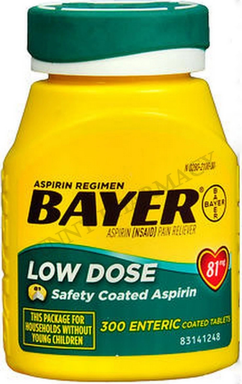 BAYER Low Dose Aspirin "Baby" 81mg ENTERIC COATED 300 Tablets __ | eBay