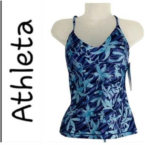 Athleta Womens A-C Triangle Tankini Top Swim Tank Floral New Size XS ...