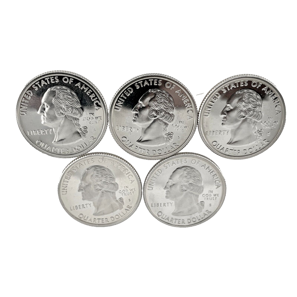 1999 S 5 Coin Year Set 50 States US Quarter 25c Gem Deep Cameo Proof 90 ...