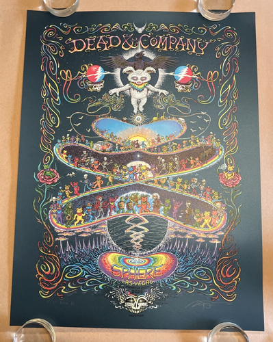 🔥RARE Dead & Company 2025 Sphere Vegas Spusta AP Indigo Poster - S/N 17 ...