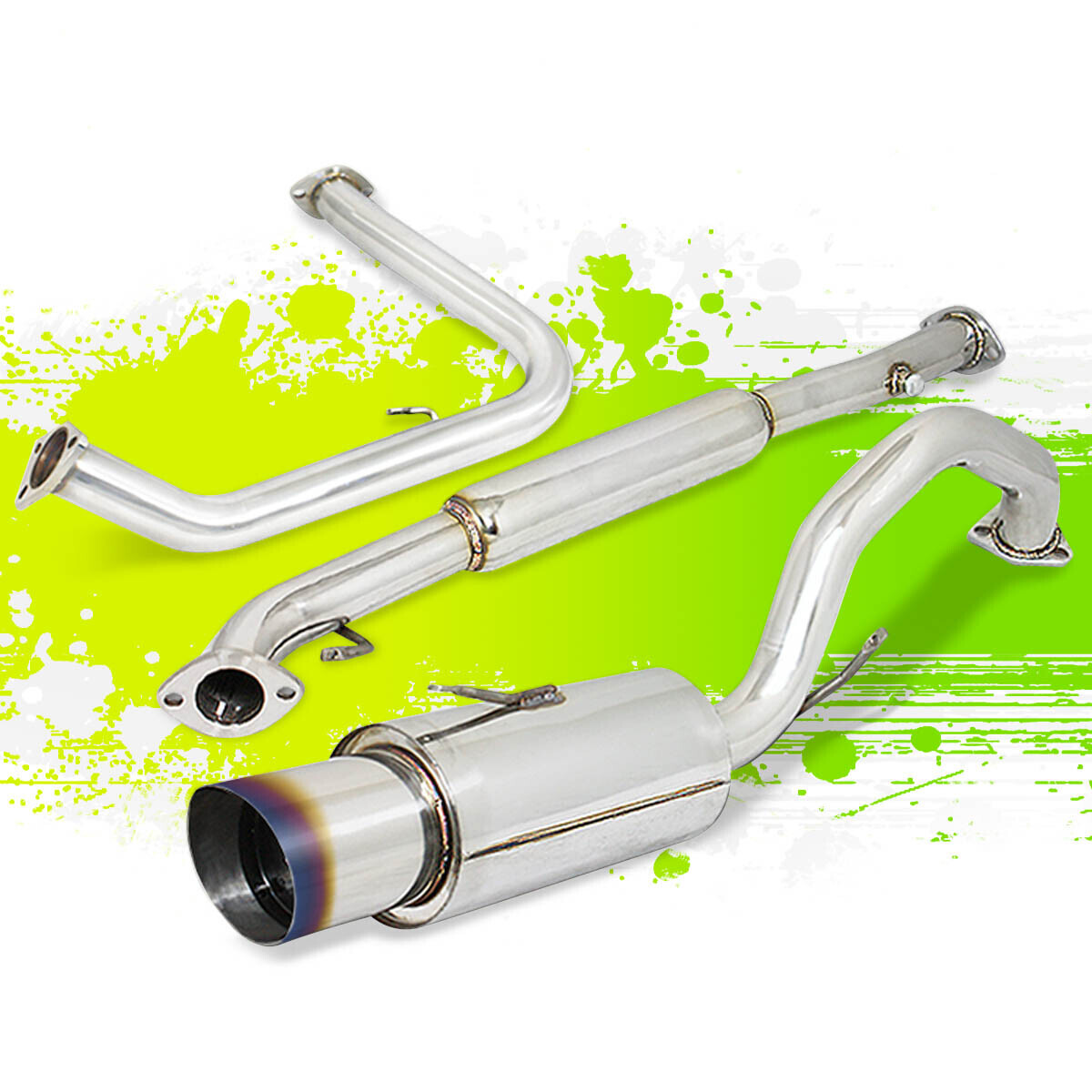 ECLIPSE GS/4G64 2.4L BASE SS 3"RACING EXHAUST PIPING CATBACK 4.5" BURNT ...