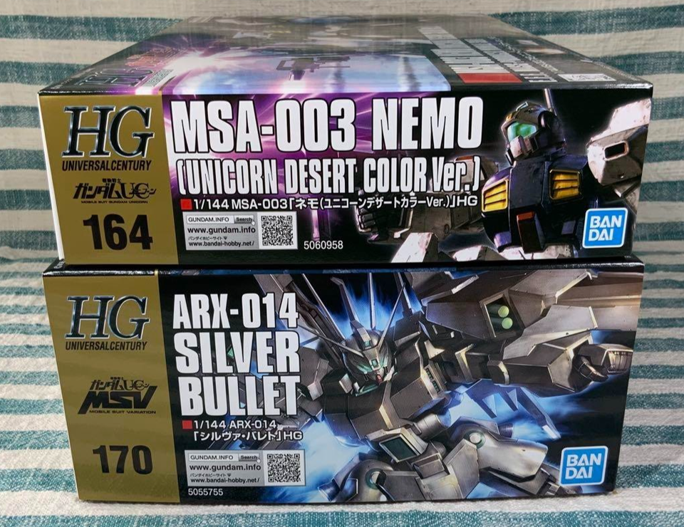 GUNDAM Nemo Unicorn Desert Color Silver Bullet HG 1:144 BANDAI SET ...