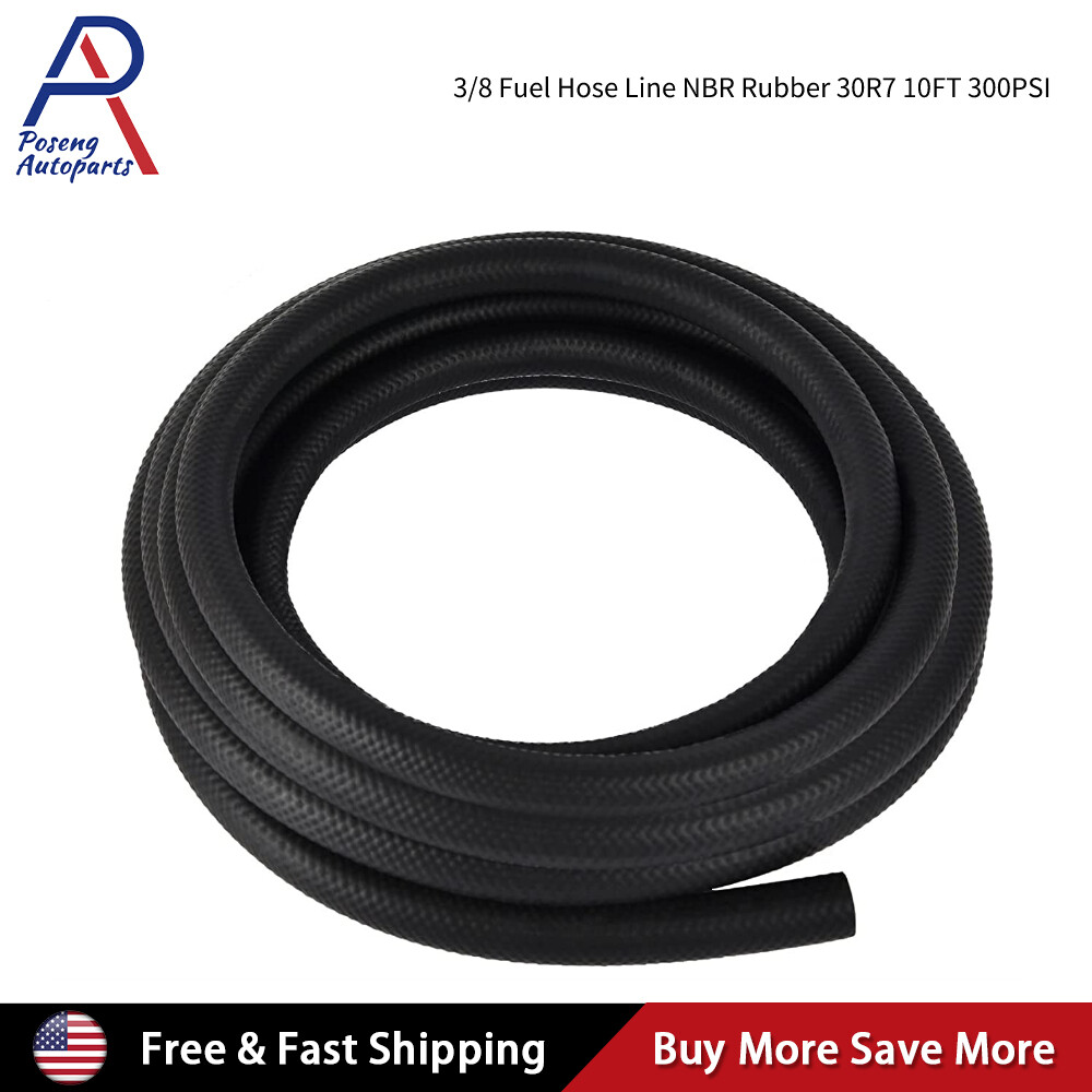 3/8 Fuel Lines Gas Line Hose Delivery Black NBR Rubber 30R7 300PSI 3FT ...