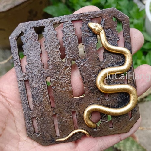 Copper Gilded Snake Tsuba Menuki Fuchi Kashira for Japan Tachi Katana ...