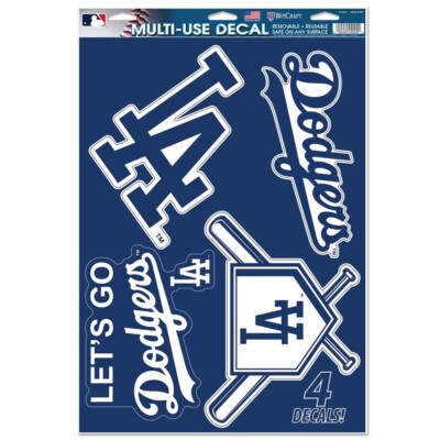 LOS ANGELES DODGERS 4-PACK MULTI USE REMOVABLE REUSABLE DECALS NEW ...