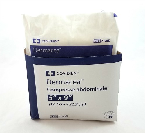 Covidien Dermacea Abdominal Pads Lot of 22 Wound Dressing 7196D 5" X 9 ...